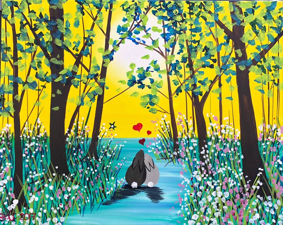 May 15 Paint & Sip at Can Can Wonderland | Your Bearded Artist - Traveling Paint Parties and ...